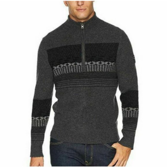 Obermeyer | Sweaters | Obermeyer 2 Half Zip Grey Wool Sweater 2xl New ...